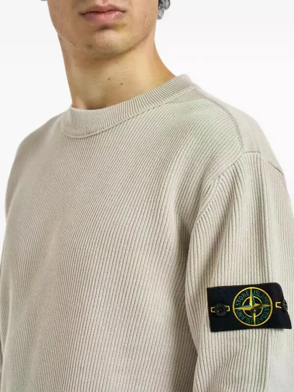 Stone Island Logo-patch Ribbed Sweater