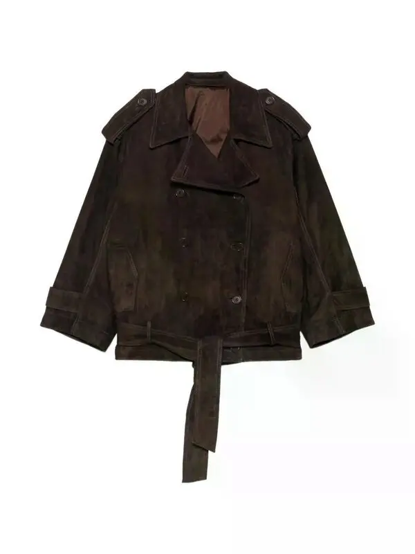 SALVATORE SANTORO Double-breasted Suede Jacket