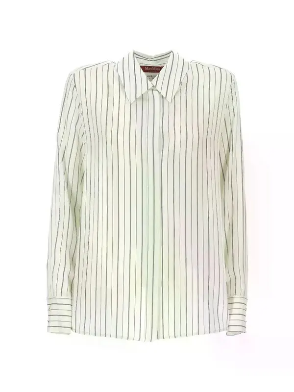Max Mara Striped Silk Shirt - Neutrals