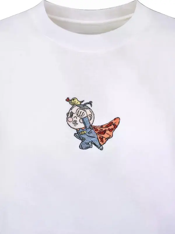 CHRISTINA CRAWFORD Superman Baby Embroidered Logo-patch T-shirt