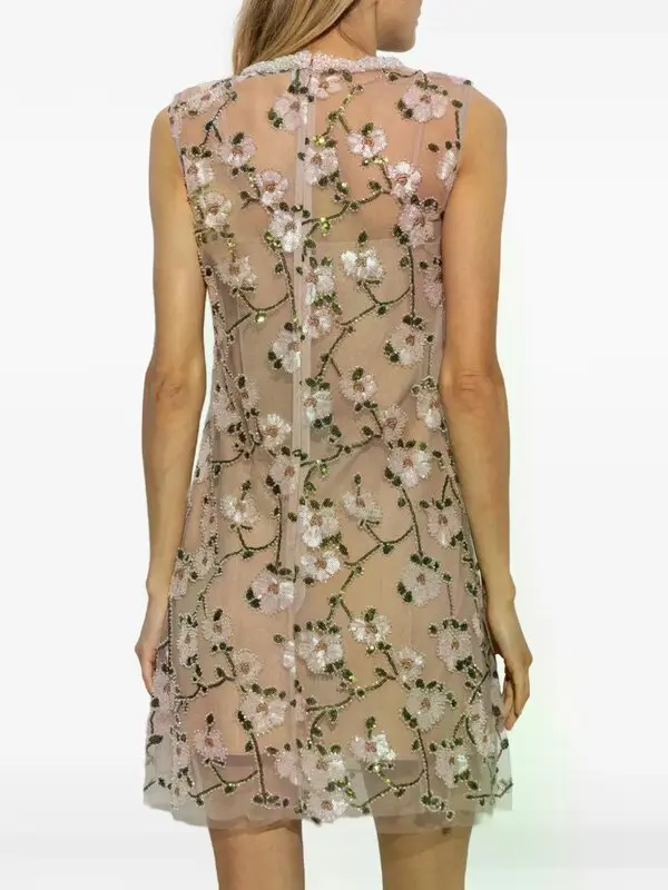 SELF-PORTRAIT Floral Sequin-embellished Mini Dress