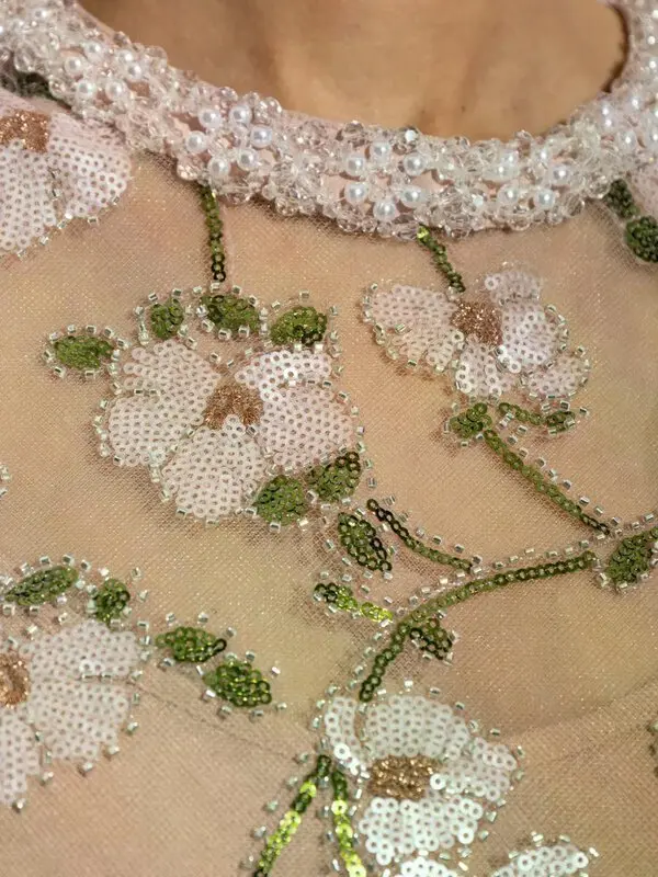 SELF-PORTRAIT Floral Sequin-embellished Mini Dress