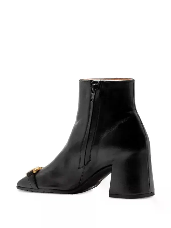 MARA BINI Leather Horsebit Ankle Boots