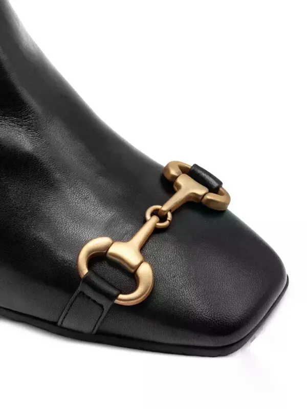 MARA BINI Leather Horsebit Ankle Boots