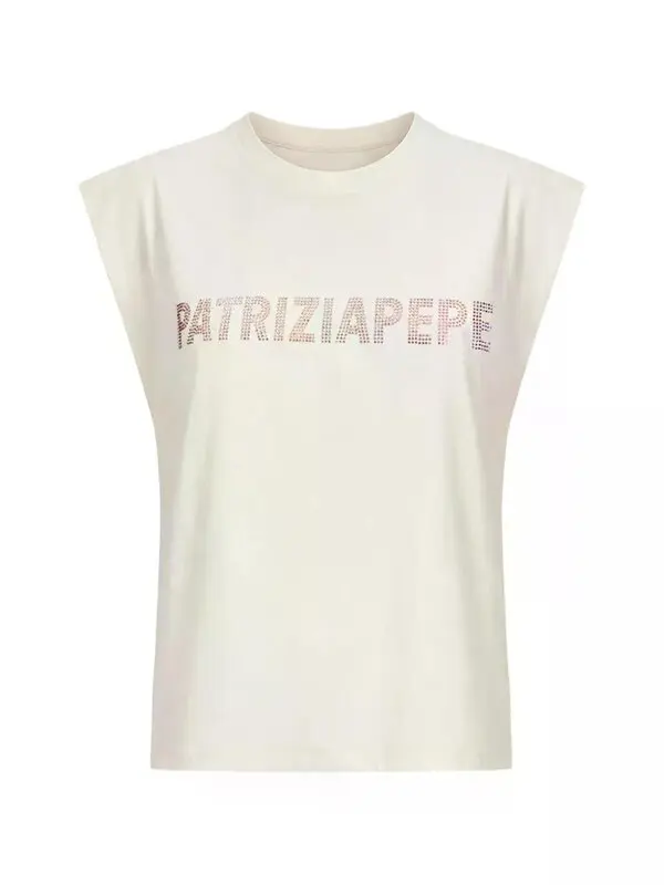 Patrizia Pepe Rhinestone-logo Tank Top - Neutrals