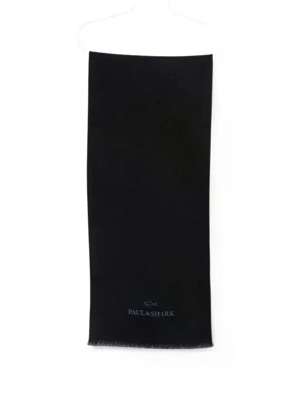 Paul & Shark Logo-embroidered Fringed Scarf