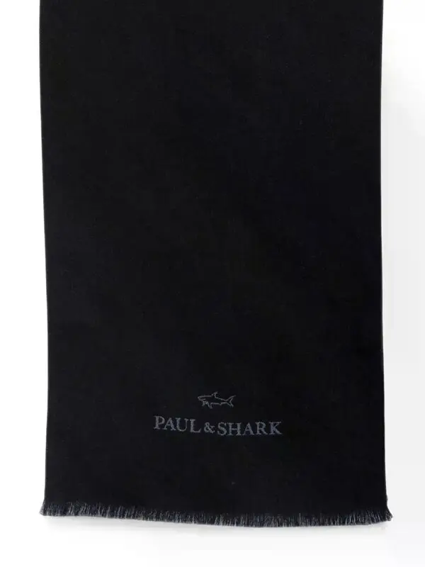 Paul & Shark Logo-embroidered Fringed Scarf