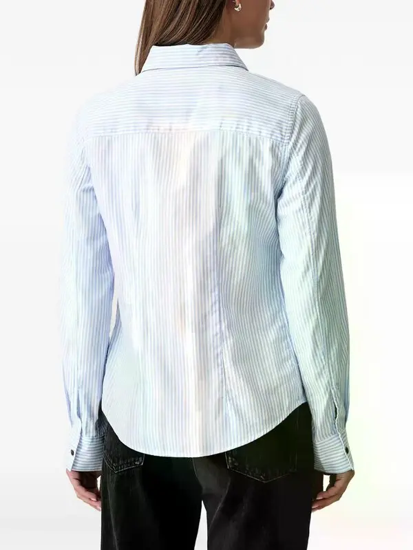 AERONAUTICA MILITARE Striped Embroidered-logo Shirt