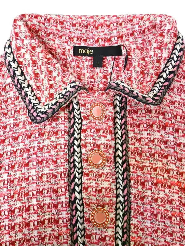 Maje Tweed Polo Top