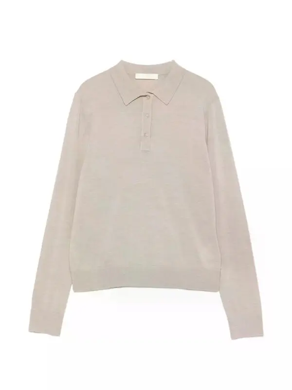 ELEH Long-sleeve Polo Top - Neutrals