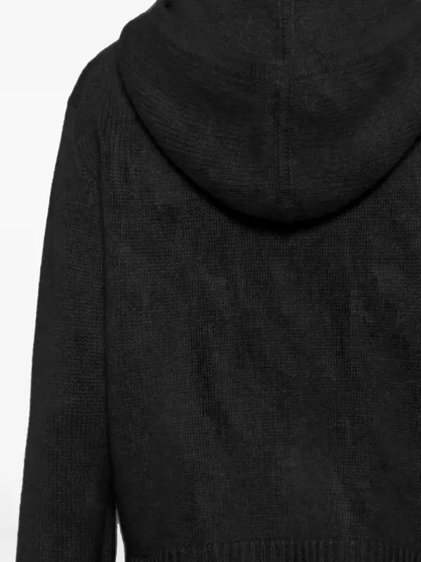 Soft Goat Cashmere Hooded Zip-up Jacket