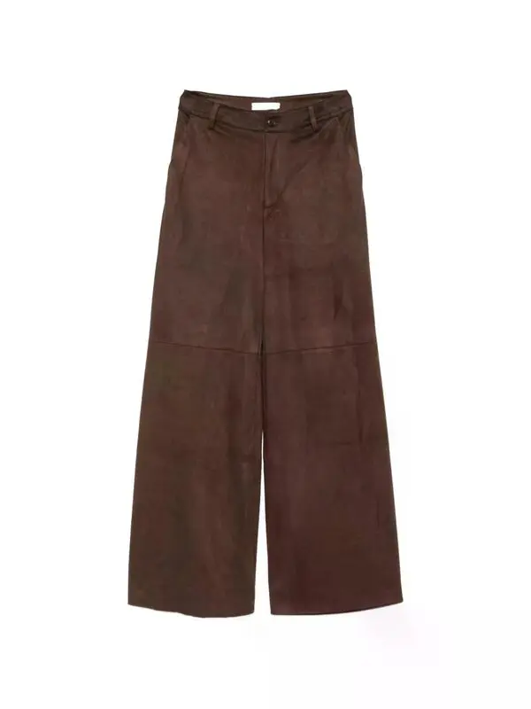 ELEH Suede-effect Wide-leg Trousers