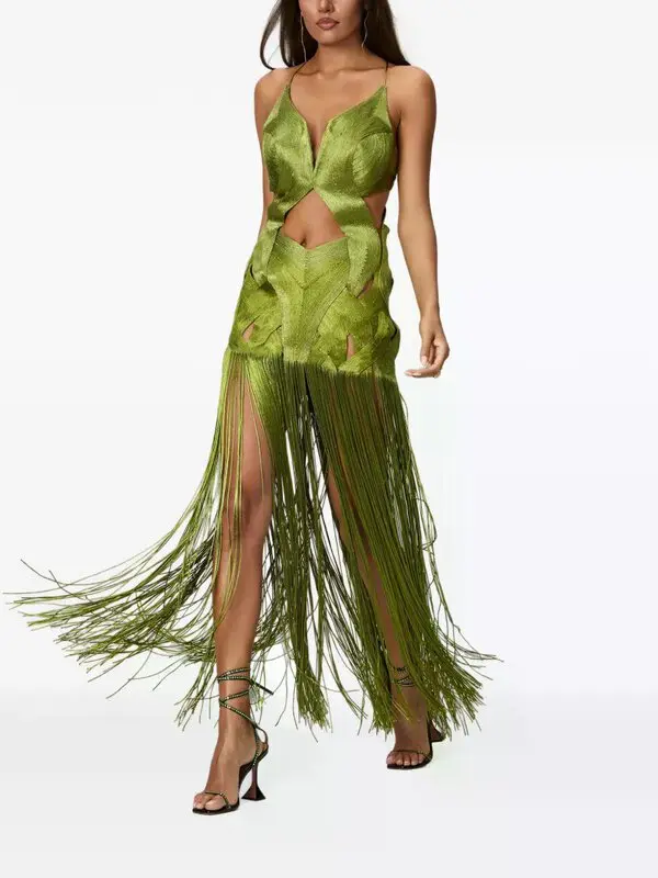 NORINA ST Dune Fringed Cut-out Maxi Dress