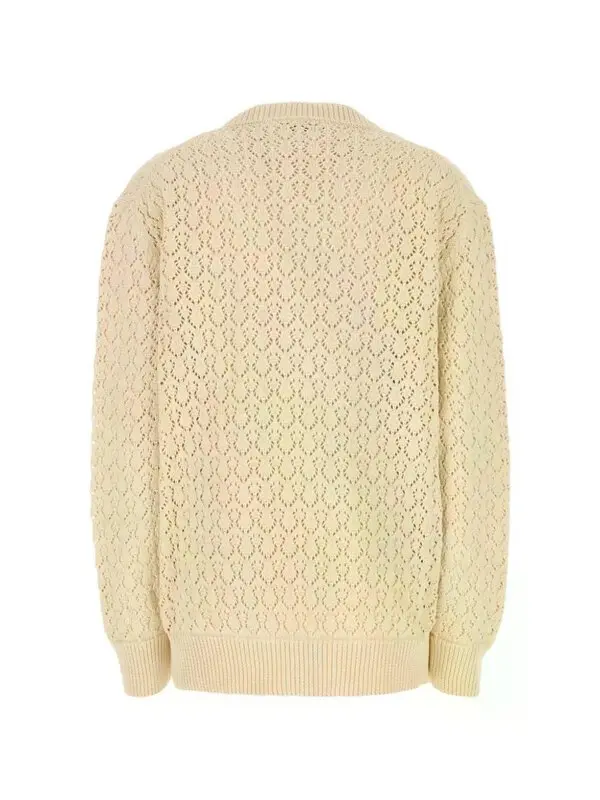 Miu Miu Pointelle-knit V-neck Sweater