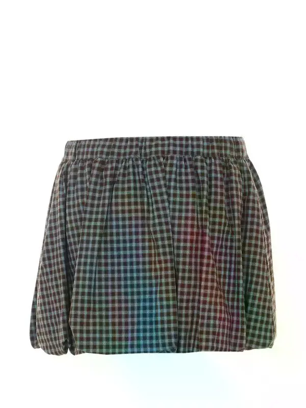 ELEH Check-pattern Balloon-motif Mini Skort