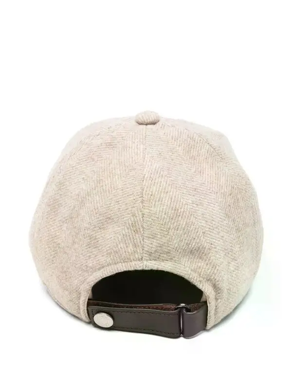 Jacob Cohen Herringbone Pattern Embroidered Logo Baseball Cap - Neutrals