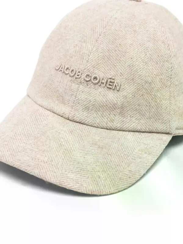 Jacob Cohen Herringbone Pattern Embroidered Logo Baseball Cap - Neutrals