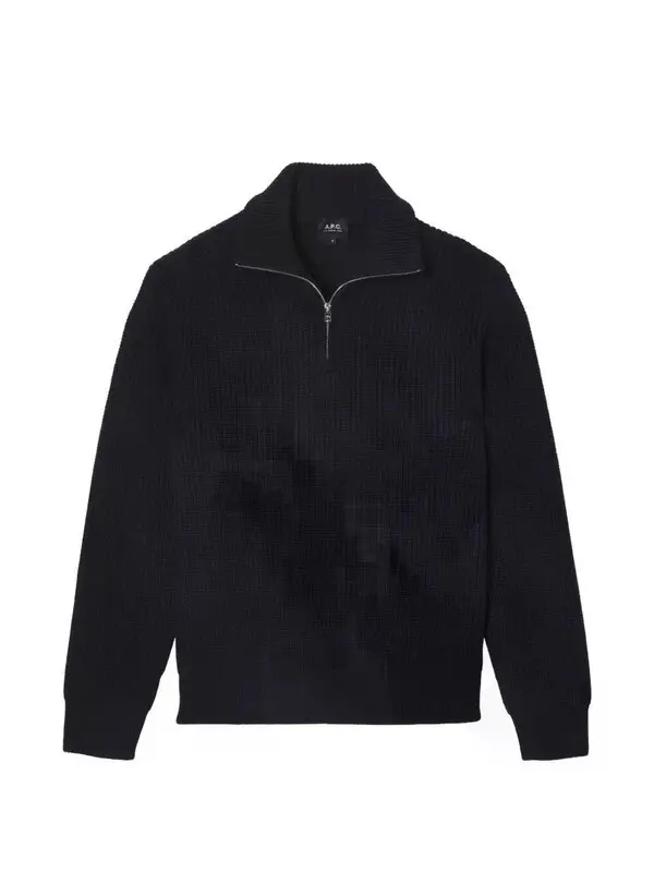 A.p.c. Ribbed-knit Half-zip Sweater