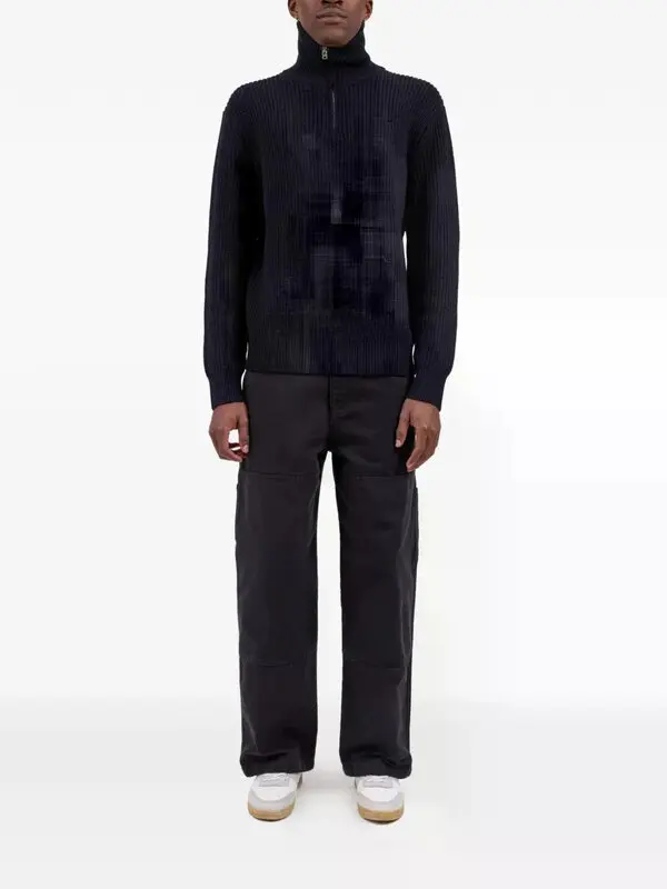 A.p.c. Ribbed-knit Half-zip Sweater