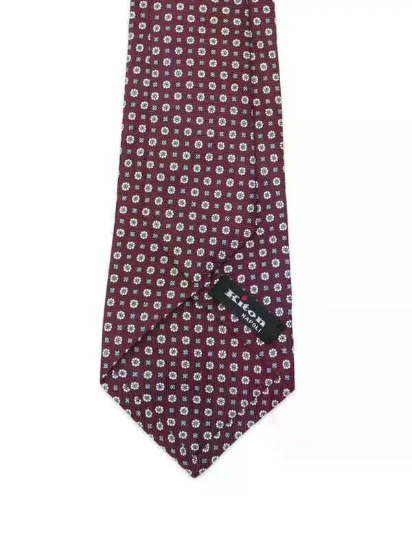 Kiton Geometric-pattern Tie - Red