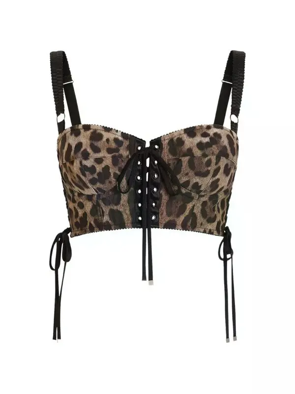 Dolce & Gabbana Leo-print Stretch Fabric Top