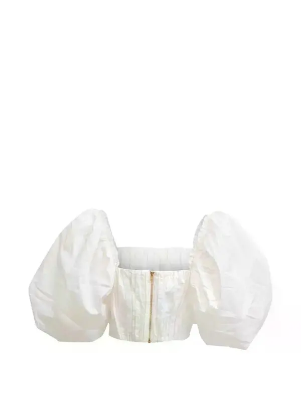 Aje Cropped Puff-sleeve Top