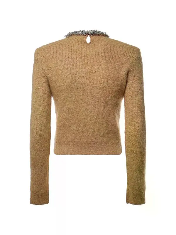 SELF-PORTRAIT Embellished-neckline Knitted Sweater