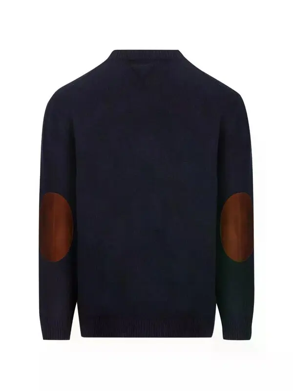 Prada Leather-patch Crew-neck Sweater
