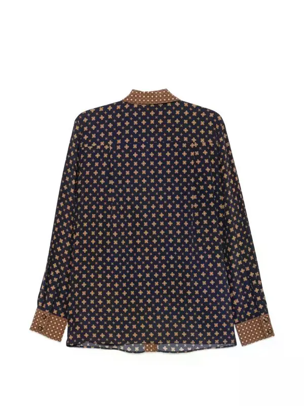 Zimmermann Geometric-print Tie-neck Shirt