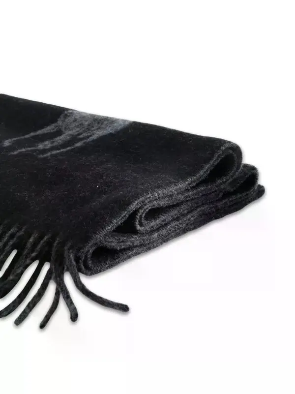 Polo Ralph Lauren Pony Motif Fringed Scarf - Black
