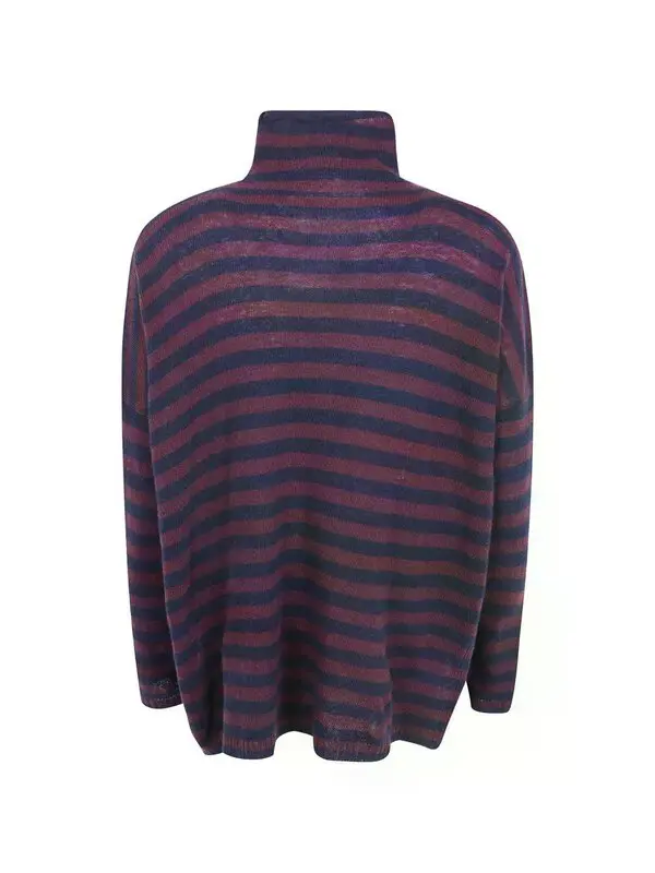 BASE Striped High-neck T-shirt - Red