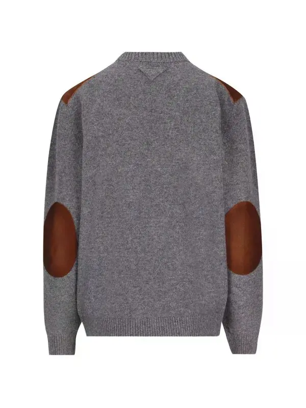 Prada Suede-panelled Virgin-wool Cardigan