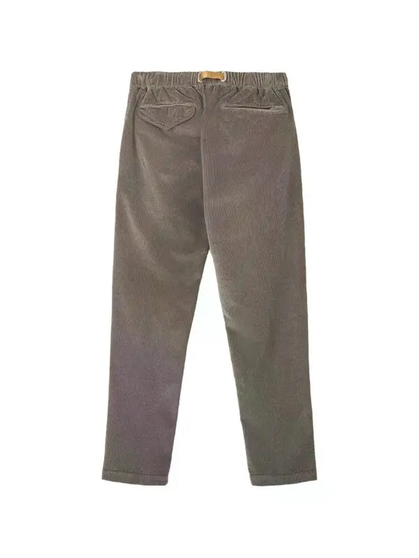 WHITE SAND Belted Corduroy Trousers - Grey