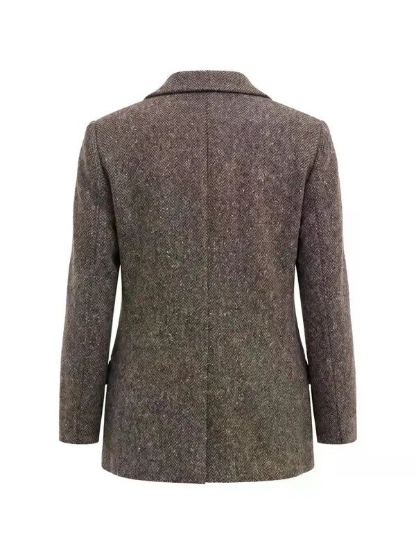 Brunello Cucinelli Herringbone-pattern Single-breasted Blazer - Brown