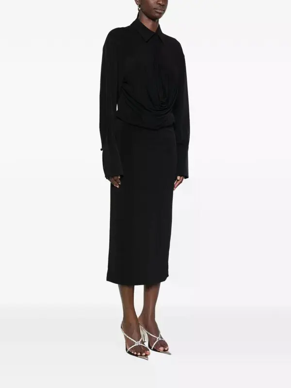 Andamane Lilia Draped Cut-out Midi Dress