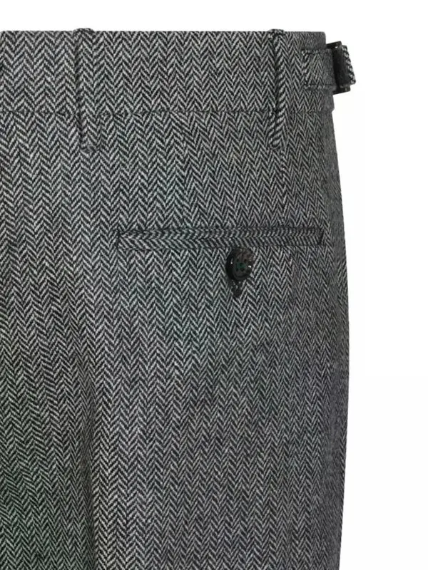 BERWICH Herringbone Pleated Trousers