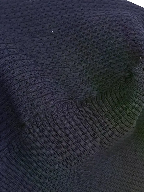 Issey Miyake Asymmetric Ribbed-knit Top - Black