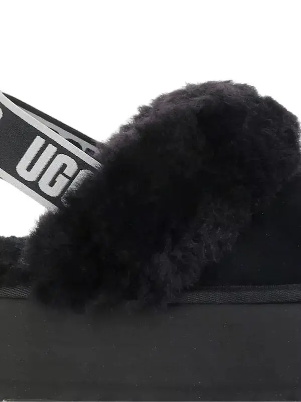 UGG Shearling-trim Platform Slippers