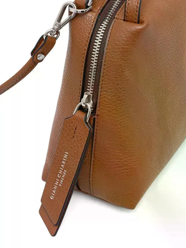GIANNI CHIARINI Pebbled-leather Crossbody Bag - Brown