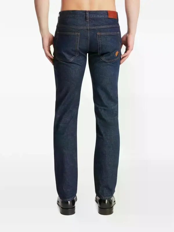Gucci Cotton Denim Trousers With Embroidery