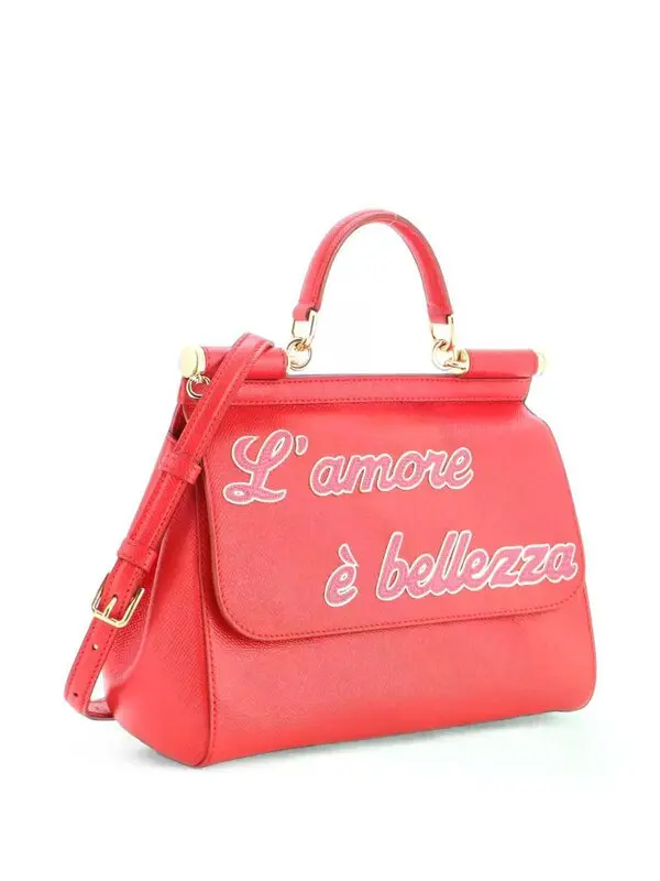 Dolce & Gabbana Miss Sicily Bag Printed Leather Medium Satchel