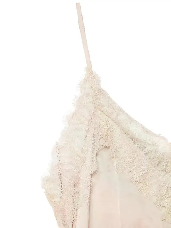LUISA CERANO Lace-trim Asymmetric Blouse - Neutrals
