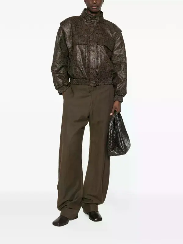 TWINSET Snake-effect High-neck Jacket