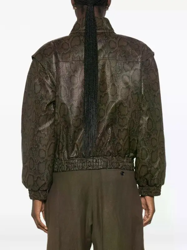 TWINSET Snake-effect High-neck Jacket