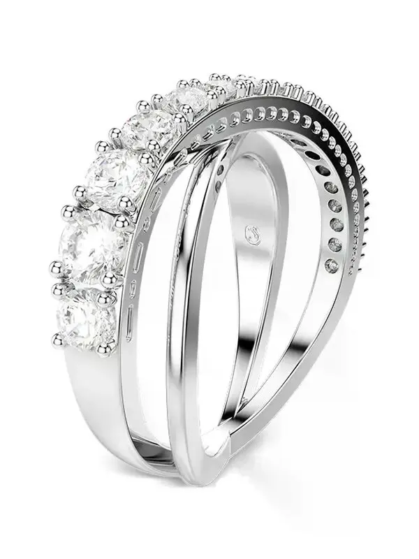 SWAROVSKI Hyperbola Crystal-embellished Crossover Rings - Silver