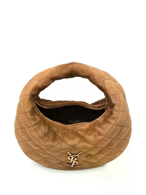 Saint Laurent Icarino In Quilted Suede Shoulder Bag