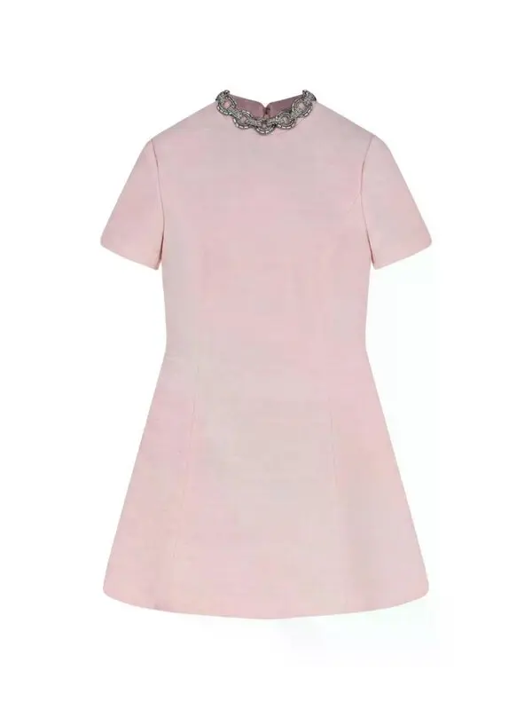 Valentino Garavani Crystal-embellished Bouclé Dress - Pink