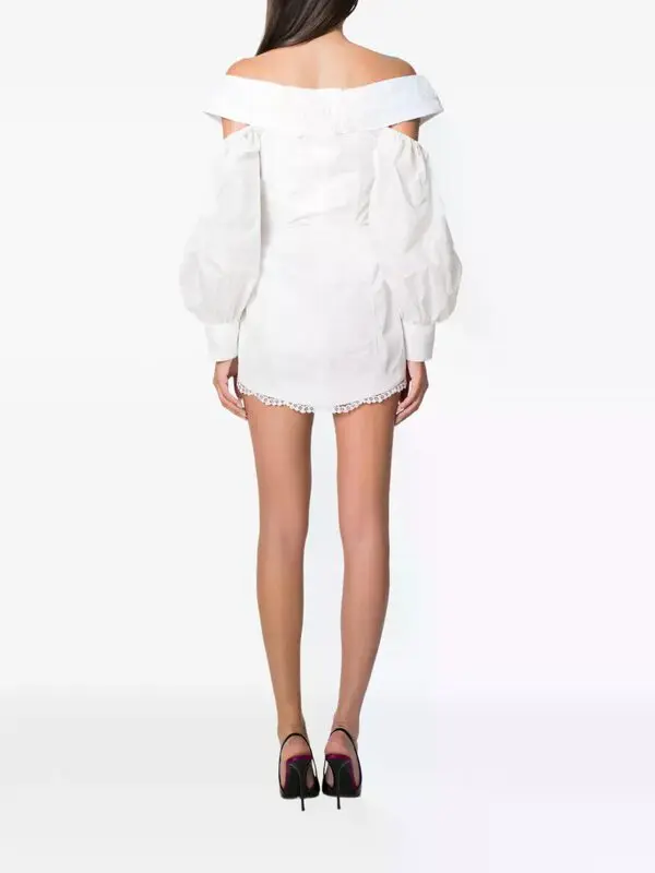 NORINA ST Lace-panelled Off-shoulder Mini Dress