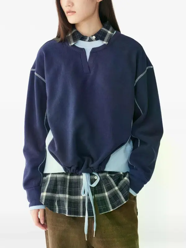 STUDIO TOMBOY Layered-style Drawstring Sweatshirt