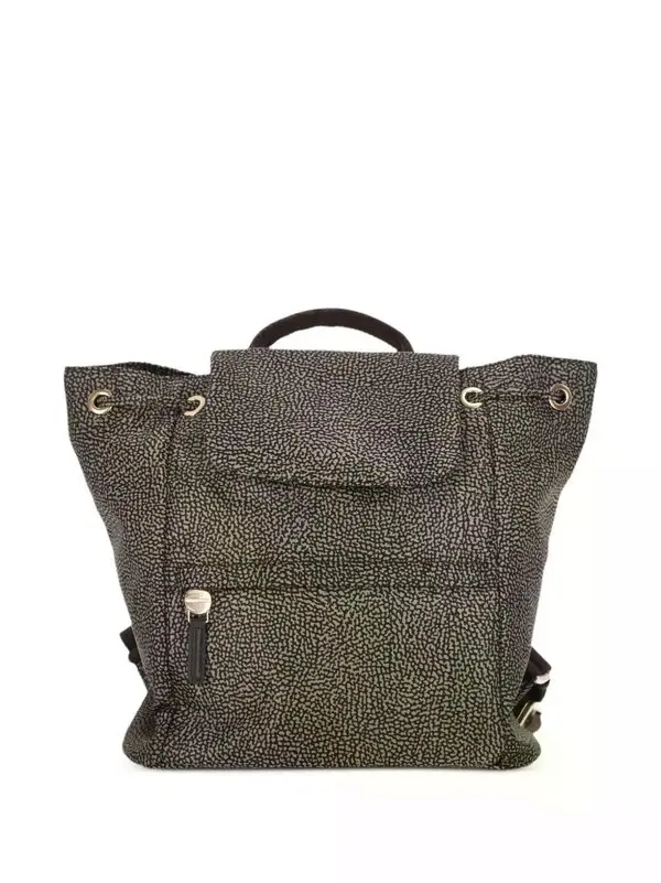 Borbonese Eyelet-embellished Drawstring Backpack - Brown